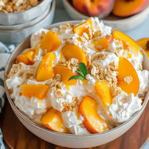 Easy Peach Fluff Salad - Grammy Recipes