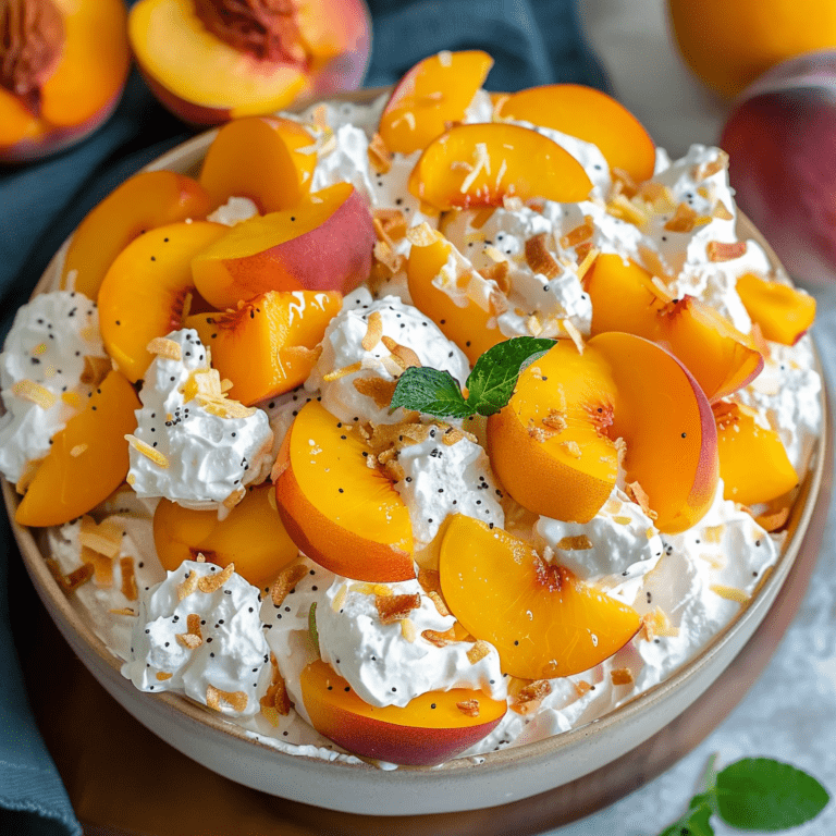 Easy Peach Fluff Salad - Grammy Recipes