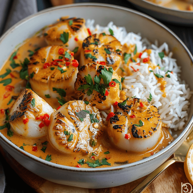 Spicy Coconut Curry Scallops - Grammy Recipes