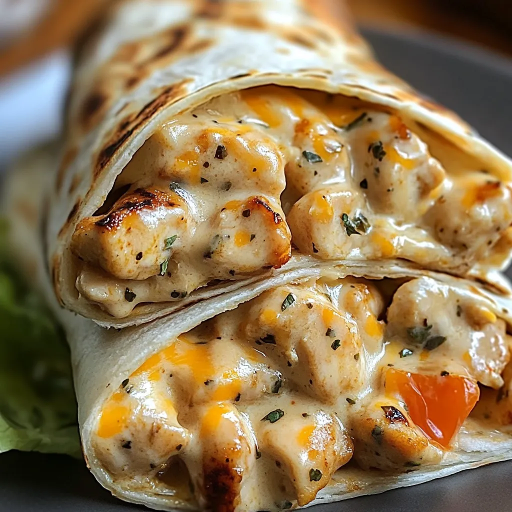 Cheesy Garlic Chicken Wraps Grammy Recipes