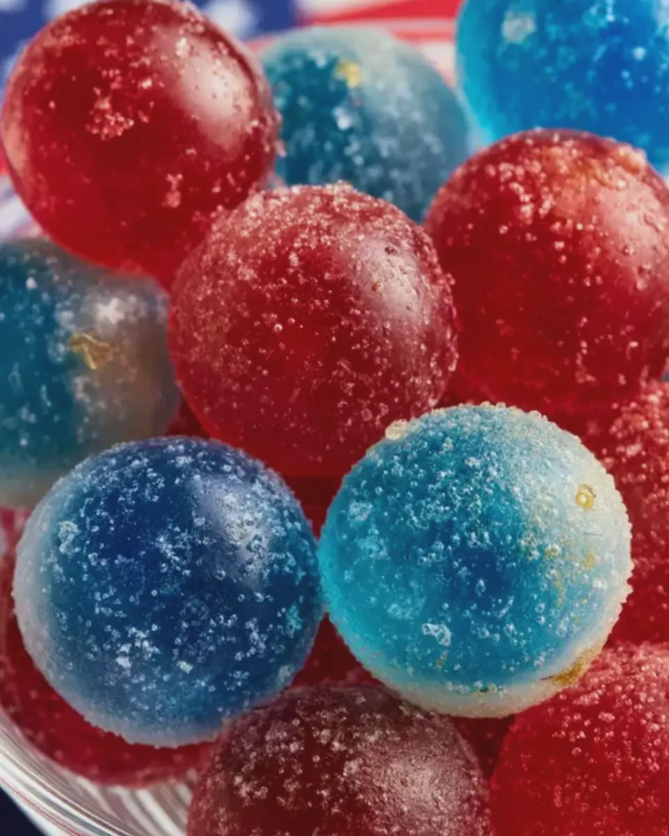 4th of July Frozen Jello Grapes