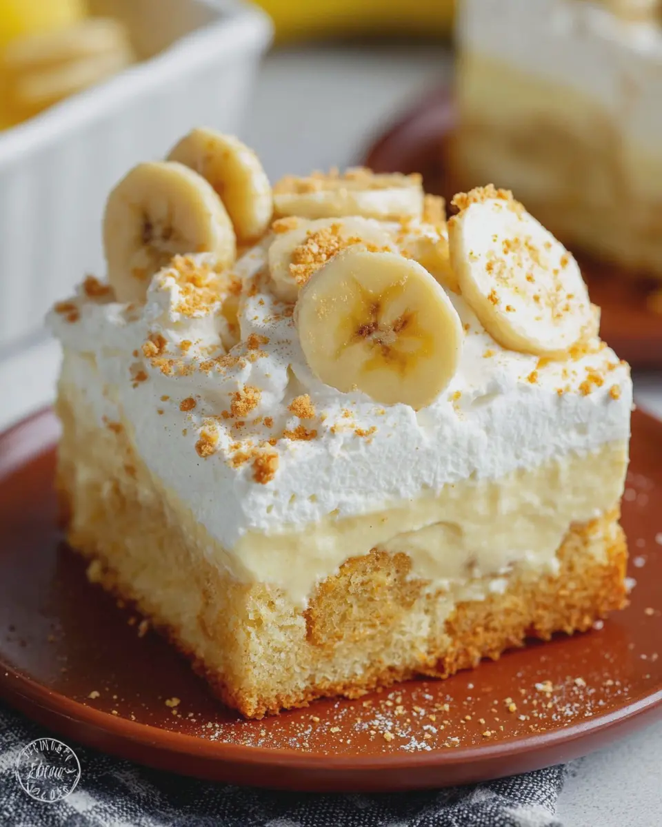 banana pudding poke cake