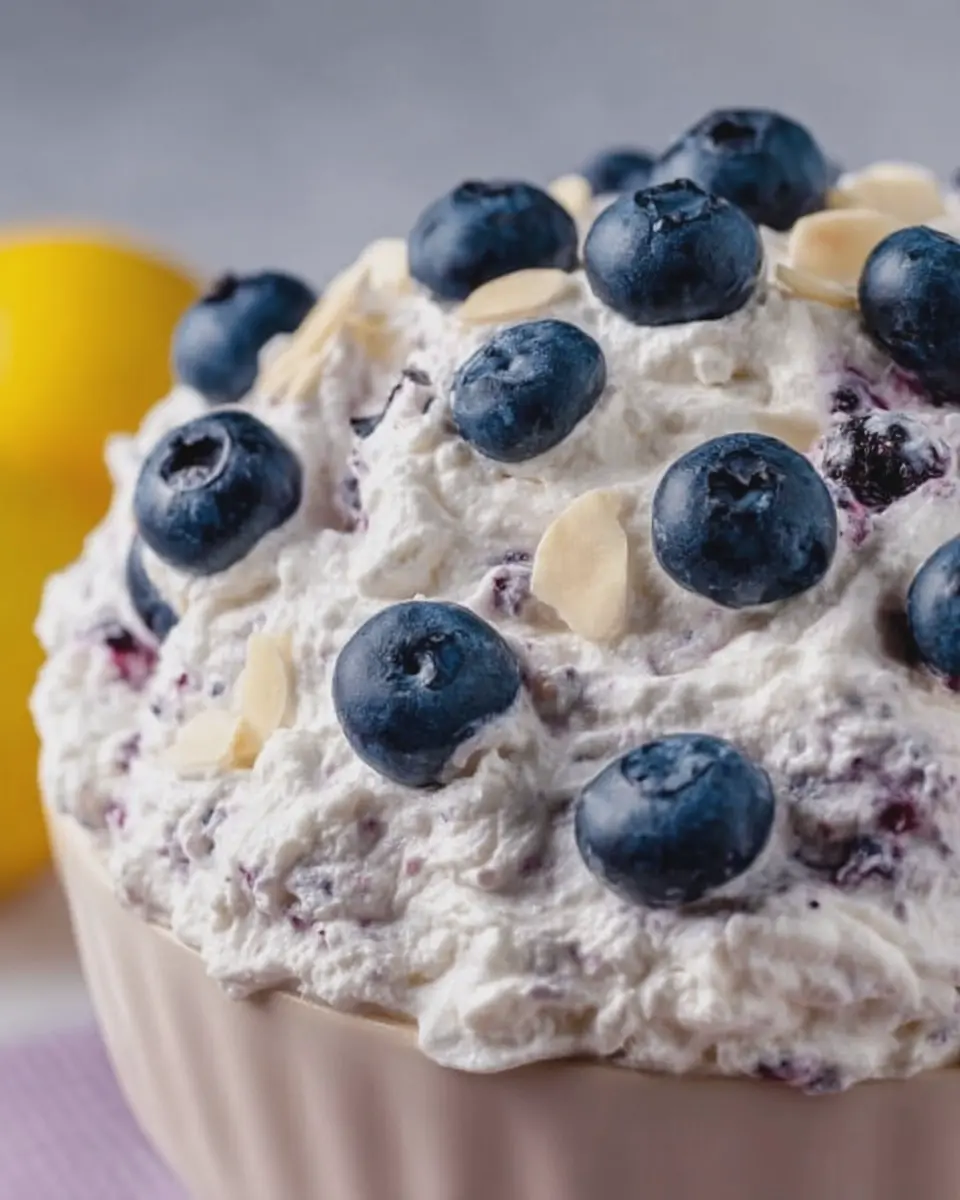 No-Bake Lemon Blueberry Protein Fluff