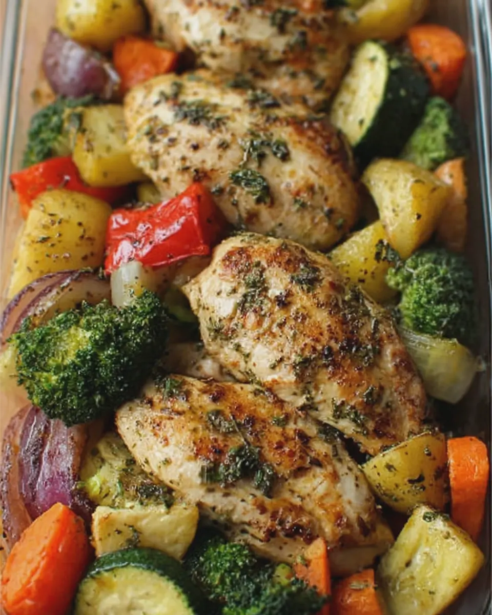 garlic herb chicken veggie meal prep