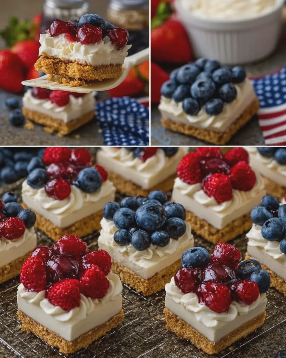 4th of July Cheesecake Graham Bites
